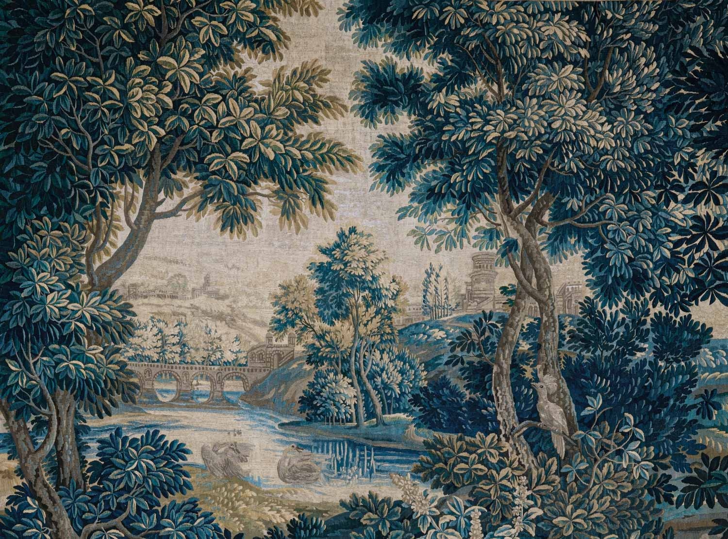 Landscape Tapestries, behang van vintage wandkleed, WP-797-R - KEK ...