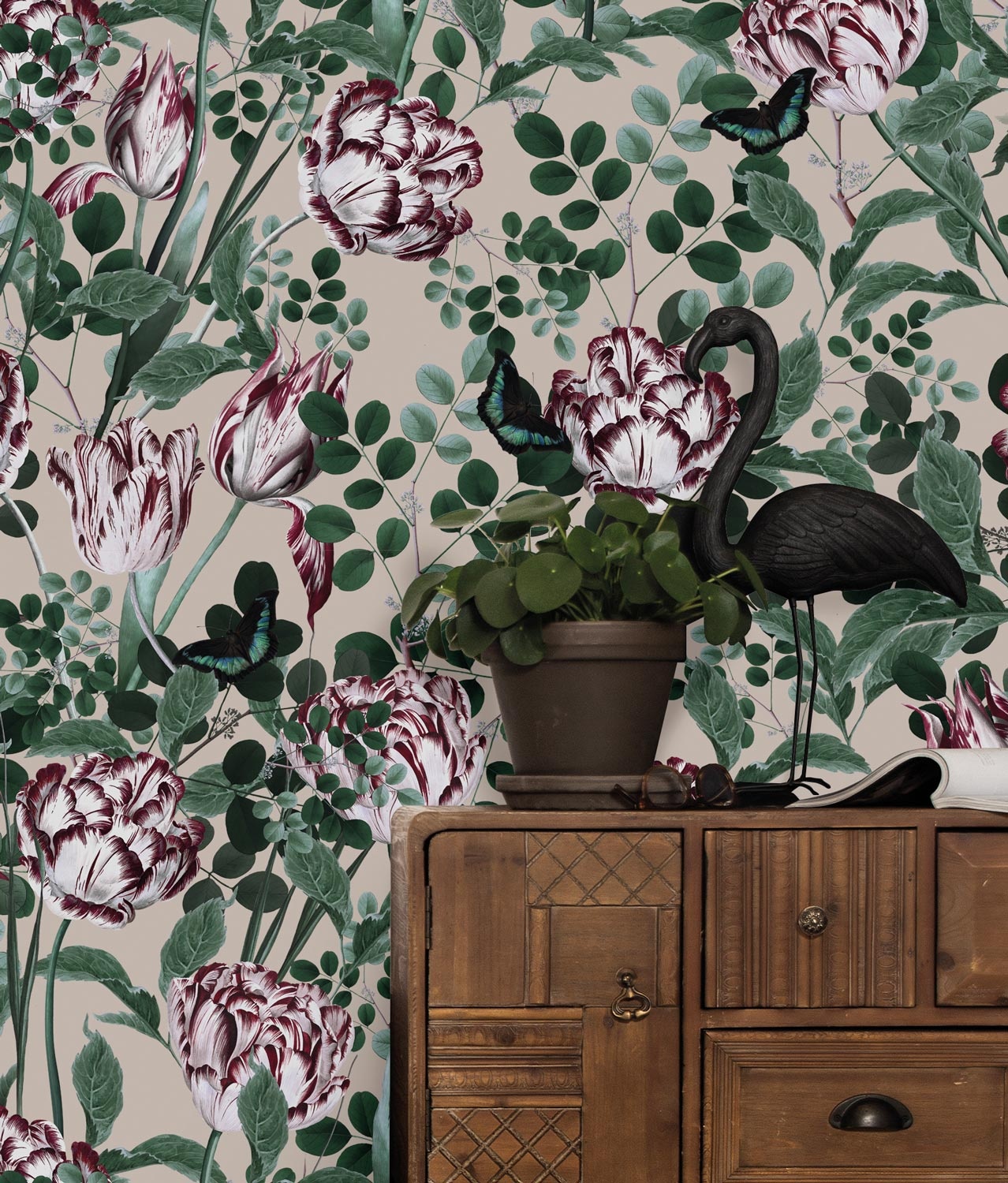 Botanical Wallpaper Pattern Flowers KEK Amsterdam WP-710 - KEK Amsterdam