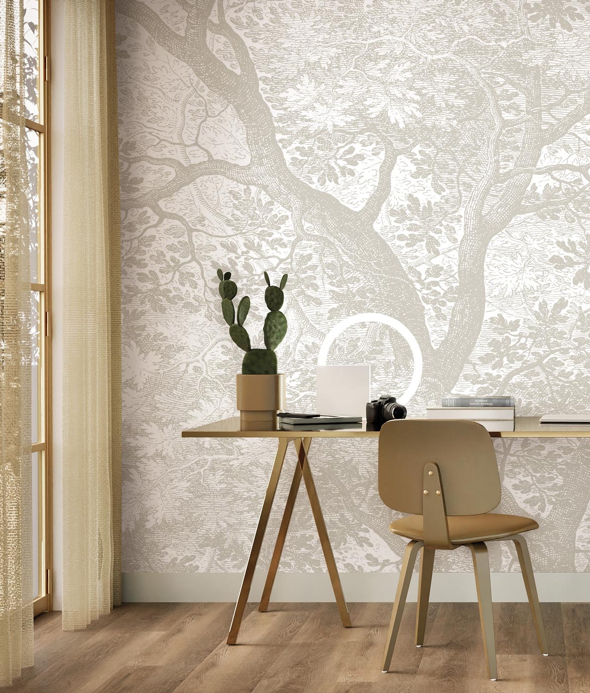 Engraved Landscapes, behang met getekend landschap, Grijs, WP-770-R ...