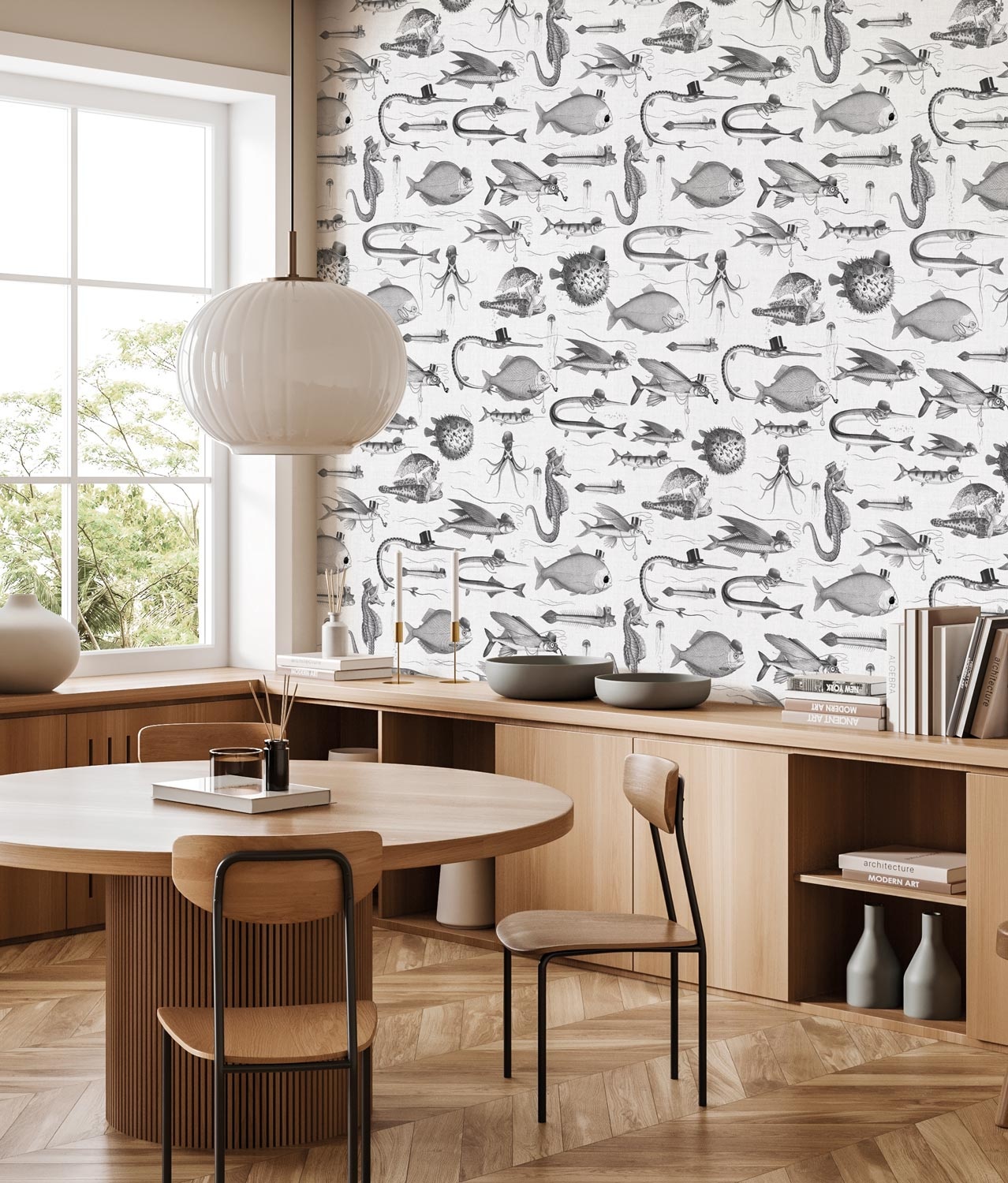 Wallpaper with Dandy Fish, WP-804 - KEK Amsterdam