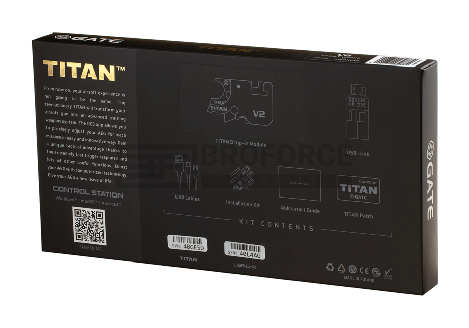 Gate Titan V2 Advanced Set Front Wired Semi Only - Broforce Airsoft