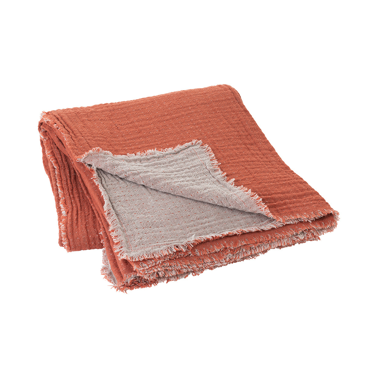 Blomus DOUBLE cotton plaid 130x200cm - color Rustique Brown (66535 ...