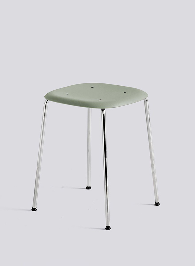 Soft Edge P75 stool - chromed base - La Fabrika