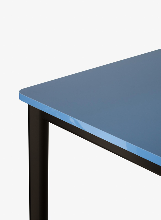 Drip table - azurro naxos laminate / blue glossy edge - La Fabrika