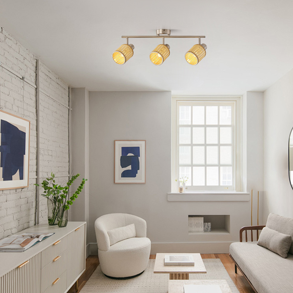 Bohemian rotan plafondlamp, 3-lichts - Raua - LumenXL.nl