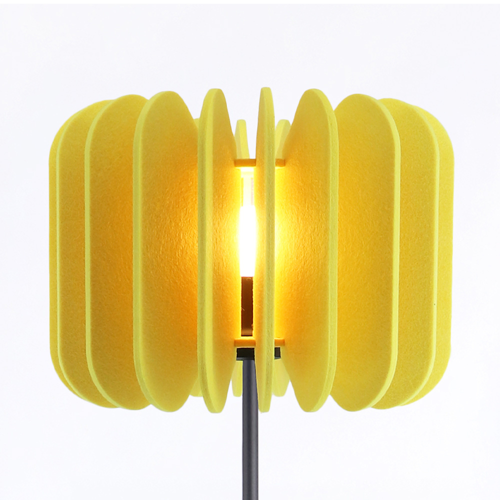 Staande lamp van PET-vilt geel - Lenthe - LumenXL.nl
