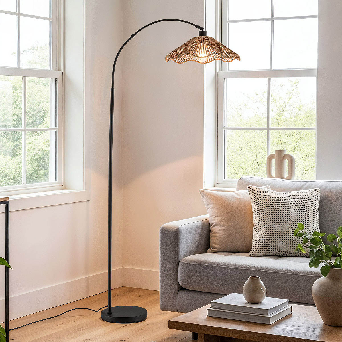 Moderne Bohemian vloerlamp - Hua - LumenXL.nl