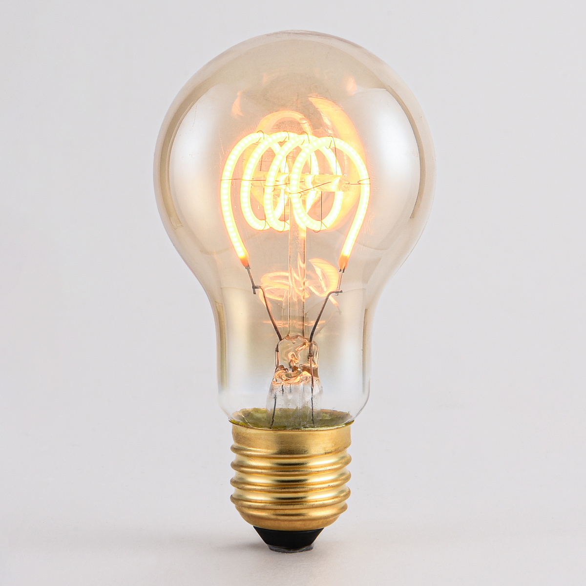 5W horizontale spiraal lamp, 1800K, amber glas Ø60 - dimbaar - LumenXL.nl