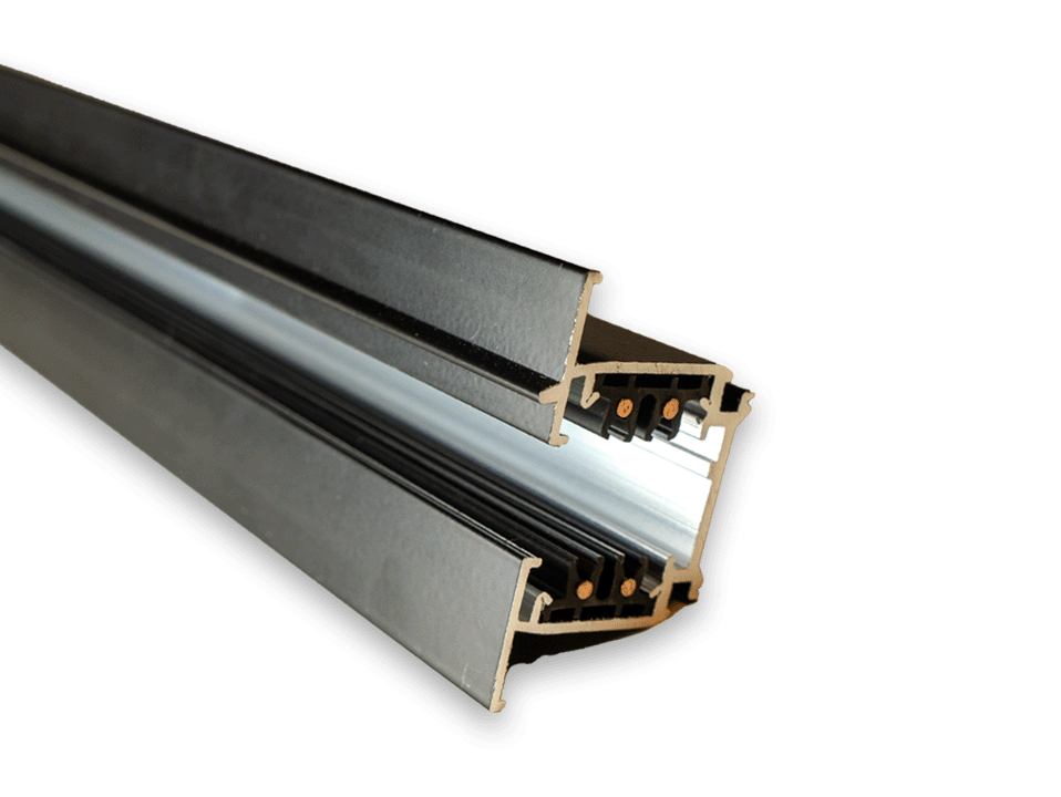 Track Rail 1,5m - 4-wire - Recessed - Black - led24.uk