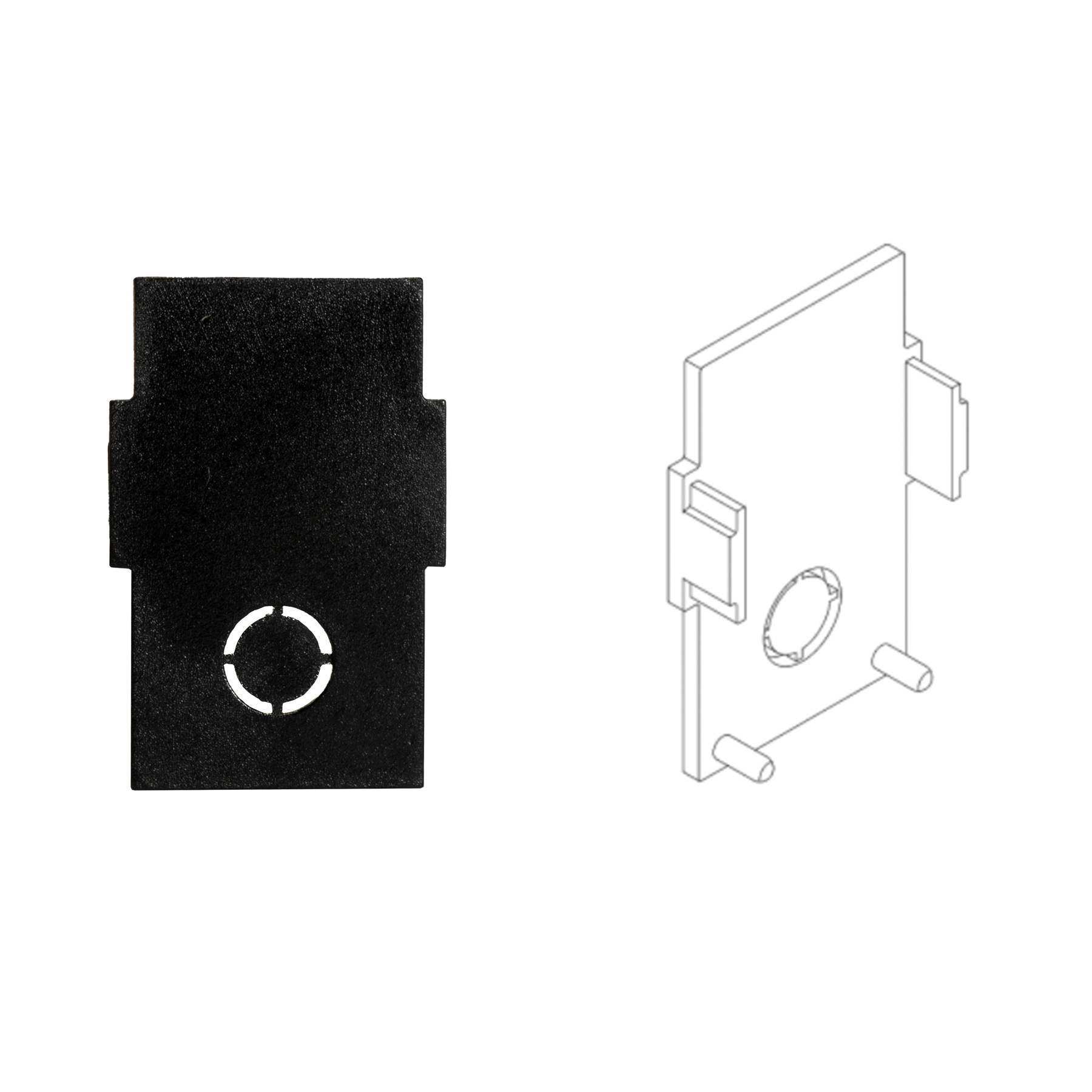 48V Magnetic Track Rail | End Cap | Recessed - led24.uk