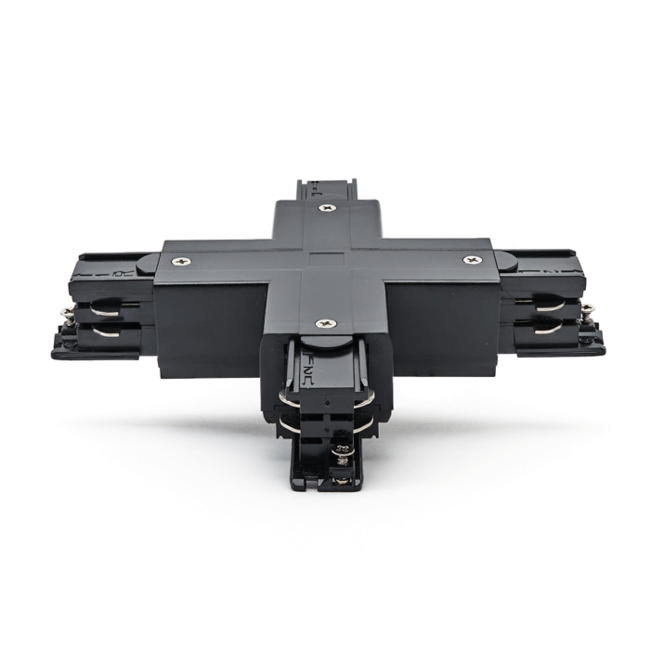 Track Light System X Connector 4-wired Black - led24.uk