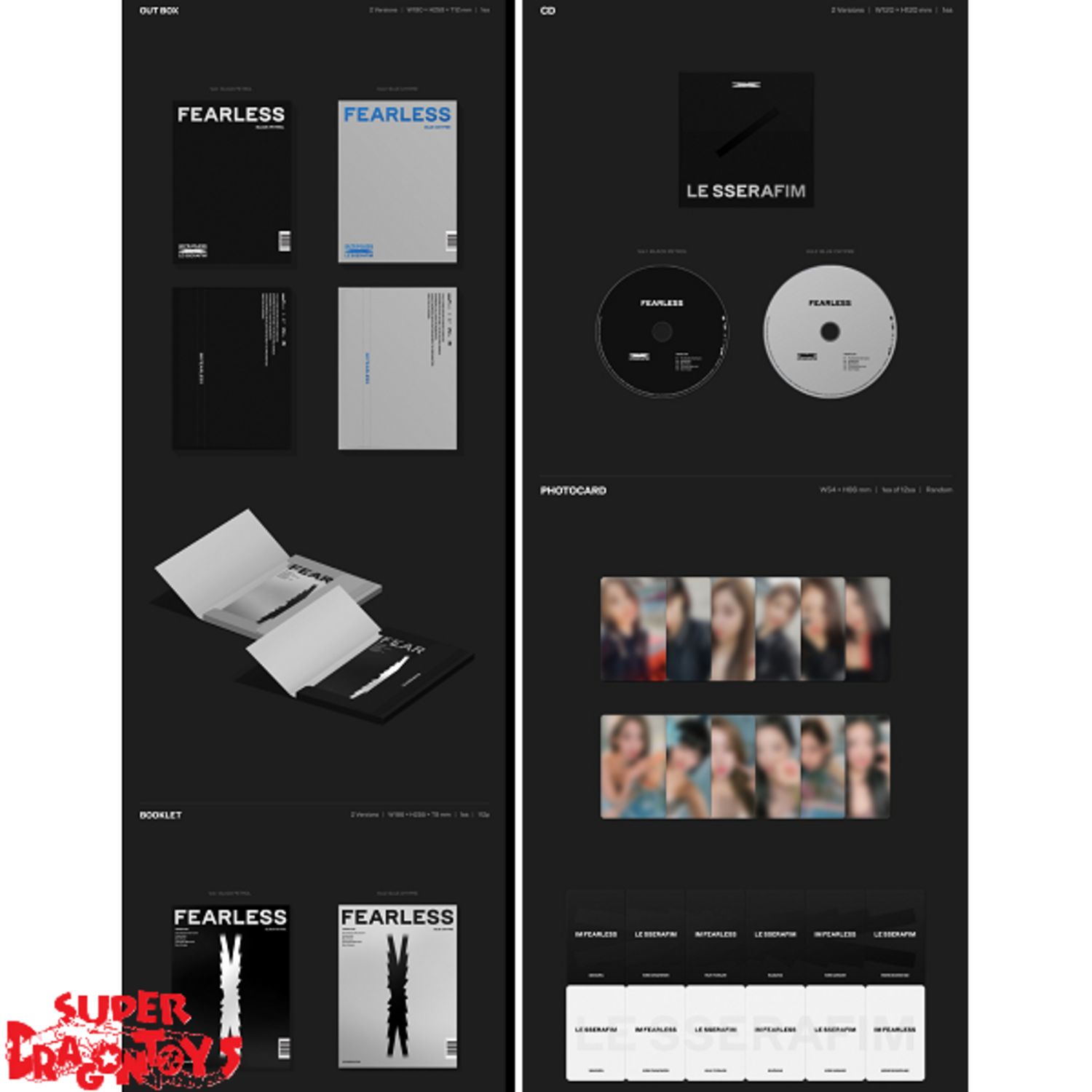 LE SSERAFIM (르세라핌) - FEARLESS - 1ST MINI ALBUM - SUPERDRAGONTOYS