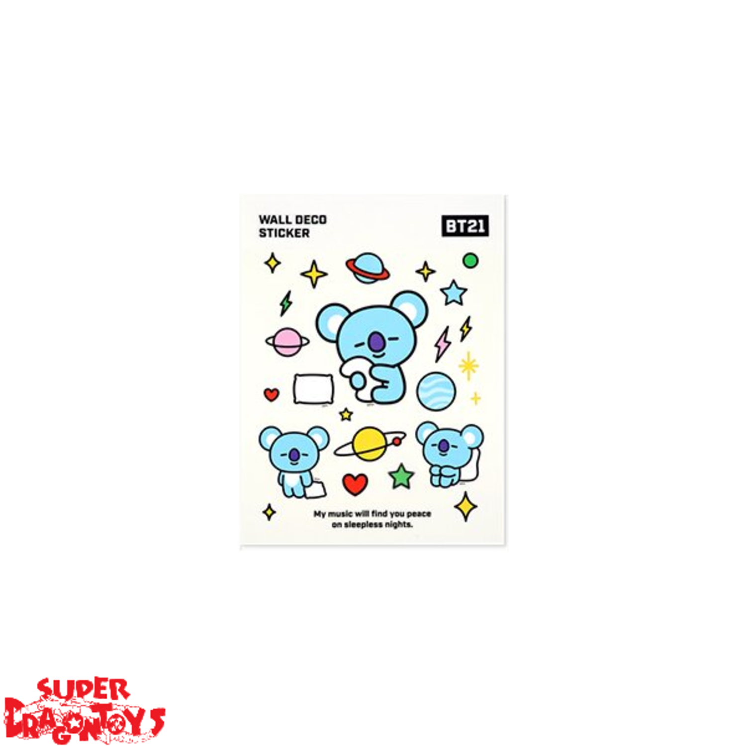 BTS (방탄소년단) - BT21 WALL DECO STICKER - OFFICIAL MD - SUPERDRAGONTOYS