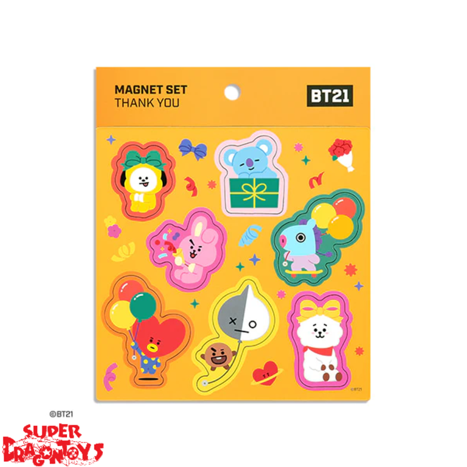 BTS (방탄소년단) - BT21 MAGNET SET "THANK YOU" - OFFICIAL MD - SUPERDRAGONTOYS