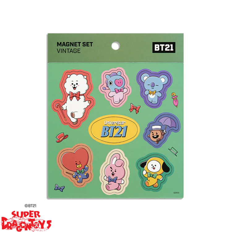 BTS (방탄소년단) - BT21 MAGNET SET "VINTAGE" - OFFICIAL MD - SUPERDRAGONTOYS
