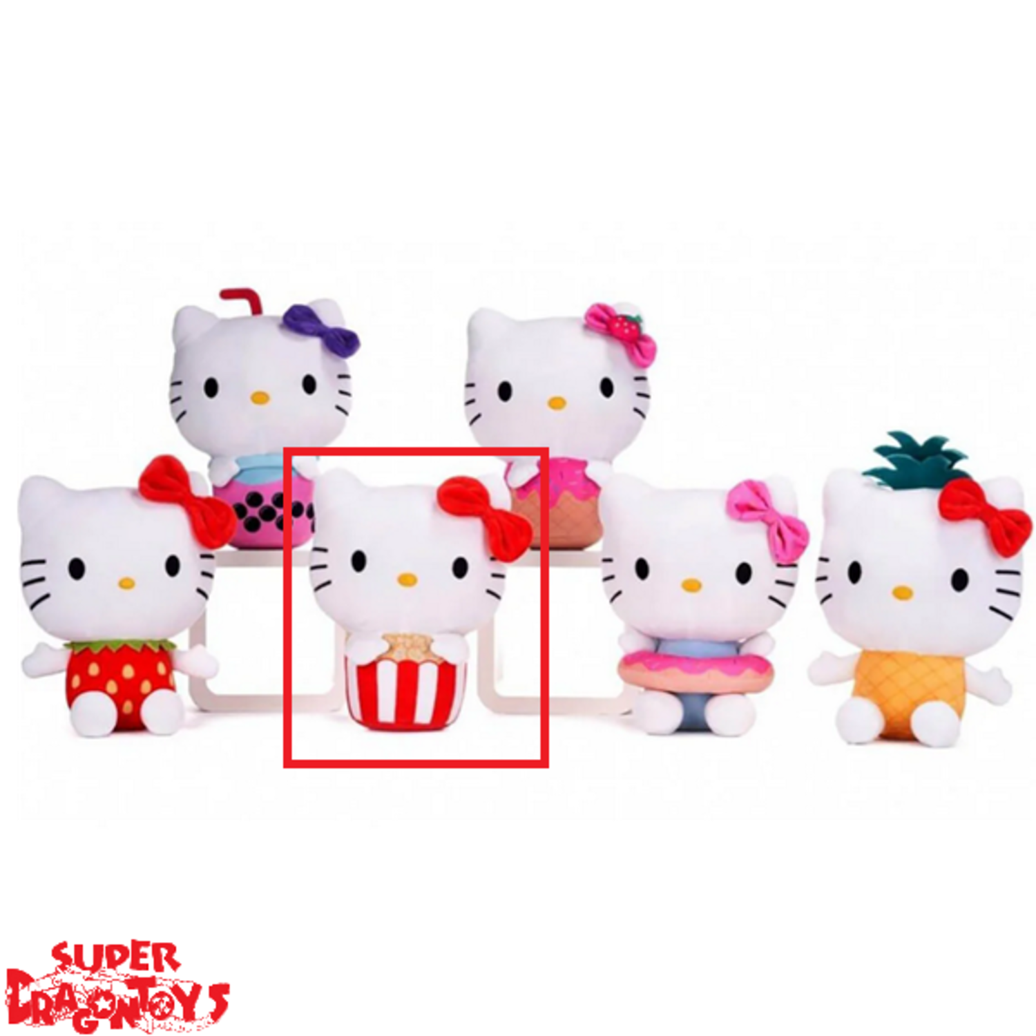 HELLO KITTY - KAWAII TREATS [POPCORN] [25CM] - PLUSH - SUPER DRAGON TOYS