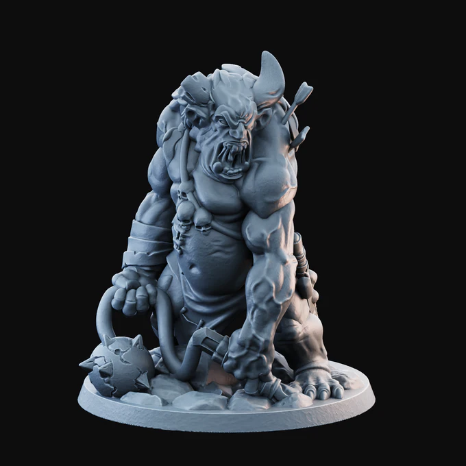 3D Printed Miniature - Troll 05 - Dungeons & Dragons - Desolate Plains ...
