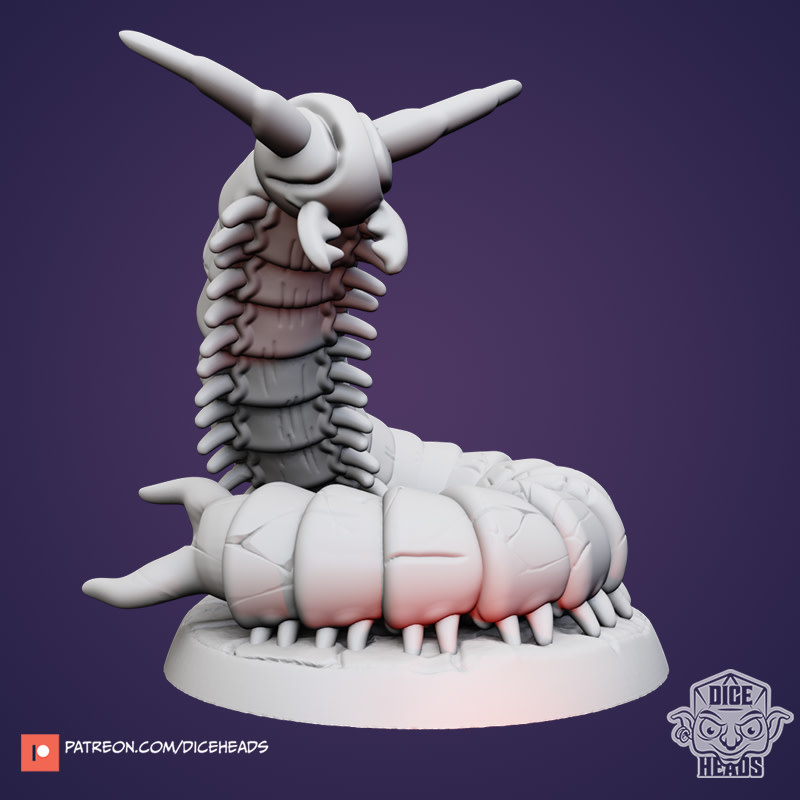 3D Printed Miniature - Giant Centipede - Dungeons & Dragons - Zoontalis ...