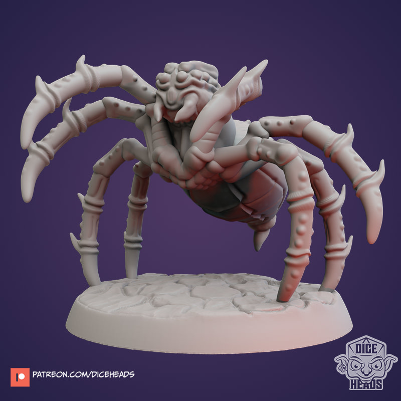 3D Printed Miniature - Giant Spider - Dungeons & Dragons - Zoontalis KS ...