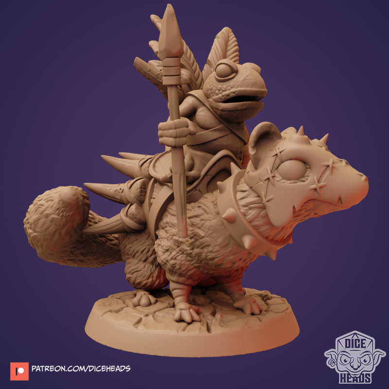 3D Printed Miniature - Weasel Rider - Dungeons & Dragons - Zoontalis KS ...