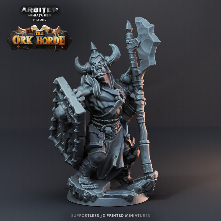 3D Printed Miniature - Ork Warmaster 02 - Demo-Spel