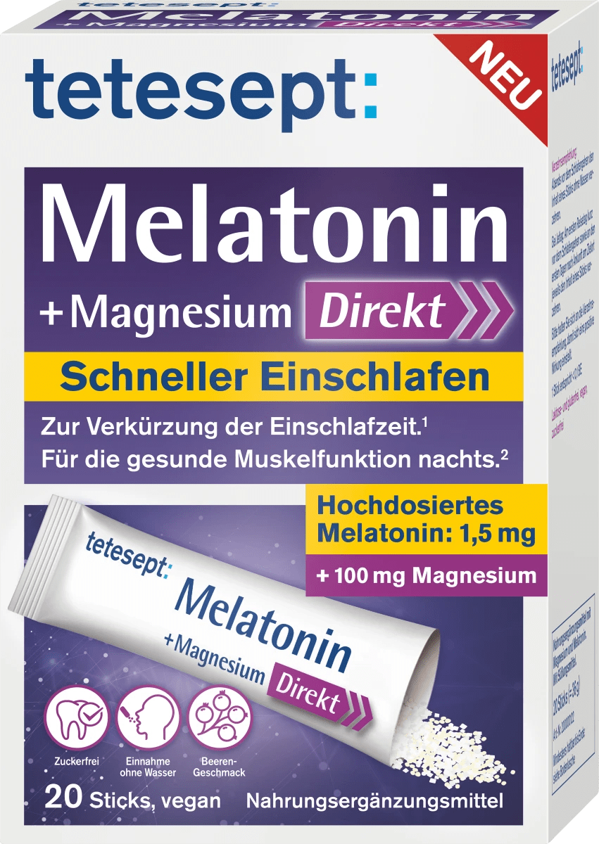Tetesept Melatonine Magnesium Direkt Sticks 36 g - Duitse Voordeel Drogist