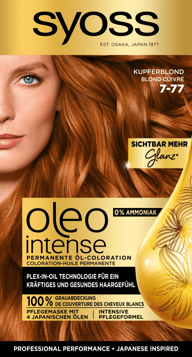 Syoss Oleo Intense Haarverf 7-77 Koperblond 1 St - Duitse Voordeel Drogist