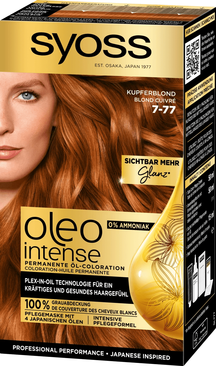 Syoss Oleo Intense Haarverf 7-77 Koperblond 1 St - Duitse Voordeel Drogist