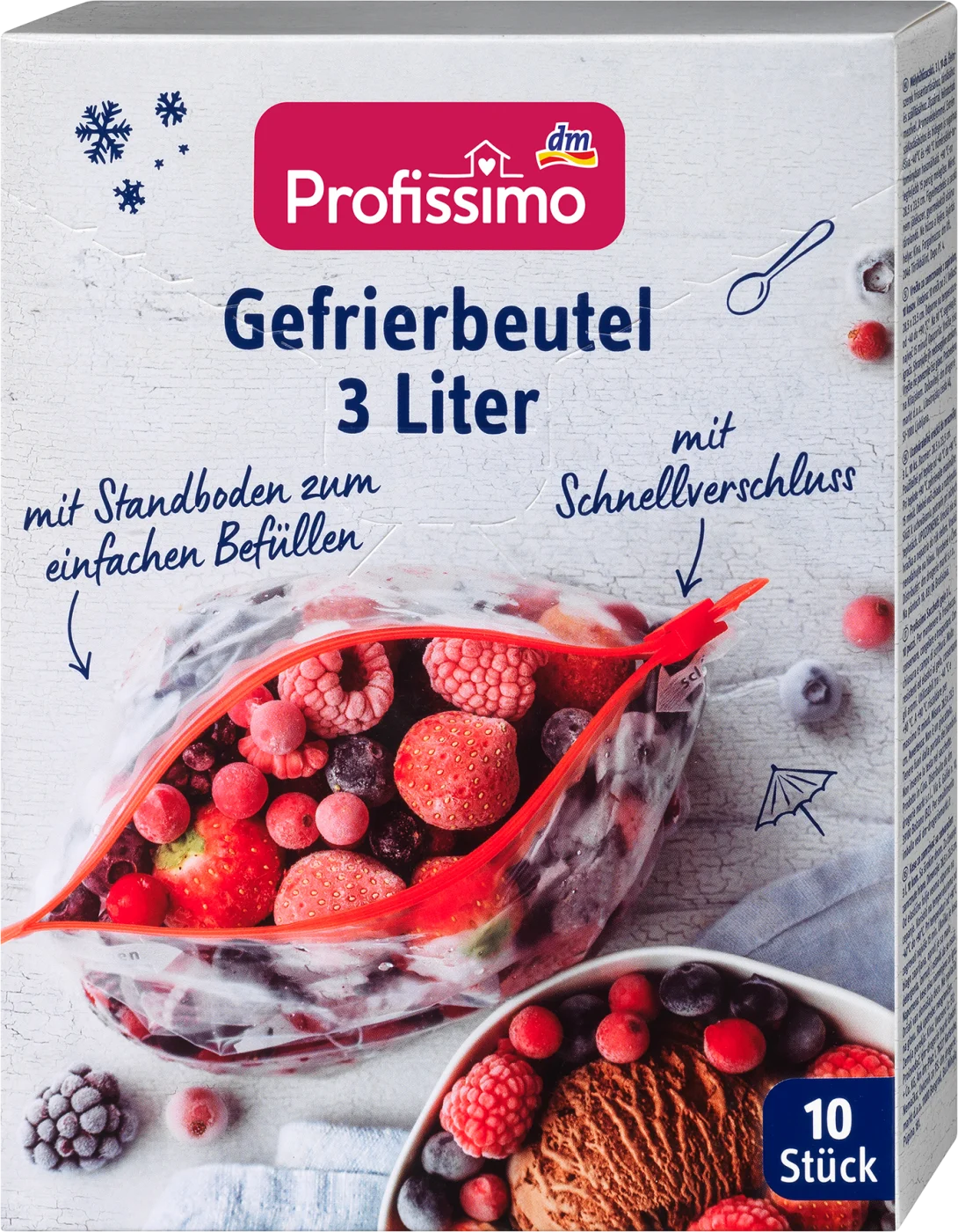Profissimo Diepvrieszakken 3 L Snelsluiting 10 St - Duitse Voordeel Drogist