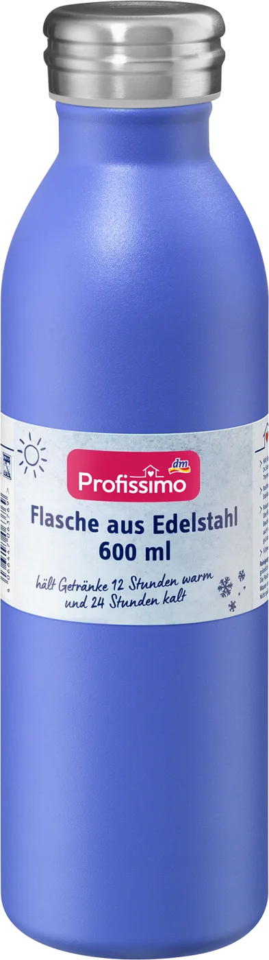 Profissimo Roestvrijstalen Fles 600ml Paars 1 St - Duitse Voordeel Drogist