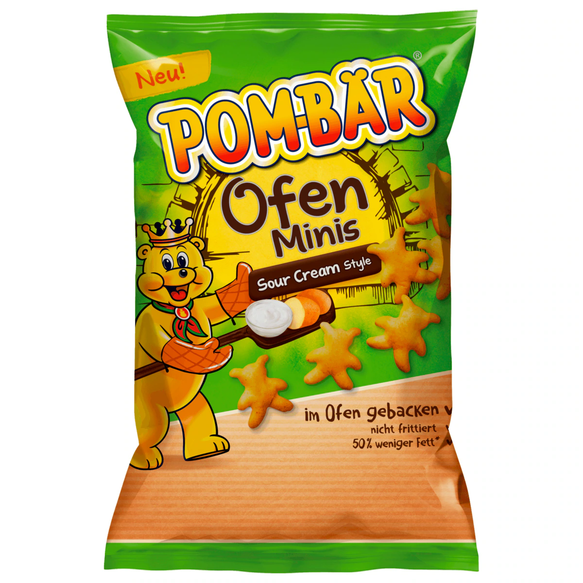 Pom-Bär Oven Minis Sour Cream Style Chips 80g - Duitse Voordeel Drogist