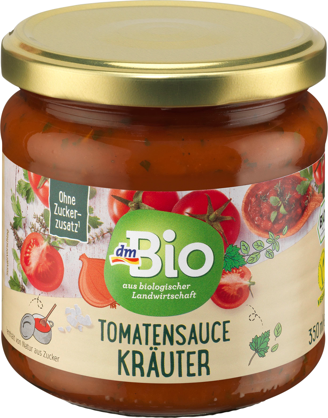 dmBio Gekruide Tomatensaus 350 ml - Duitse Voordeel Drogist