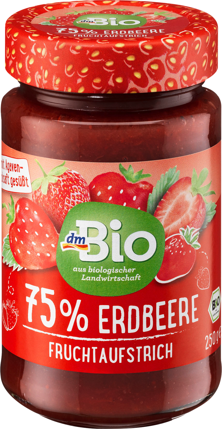 dmBio Fruitspread Aardbei 75% 250 g - Duitse Voordeel Drogist
