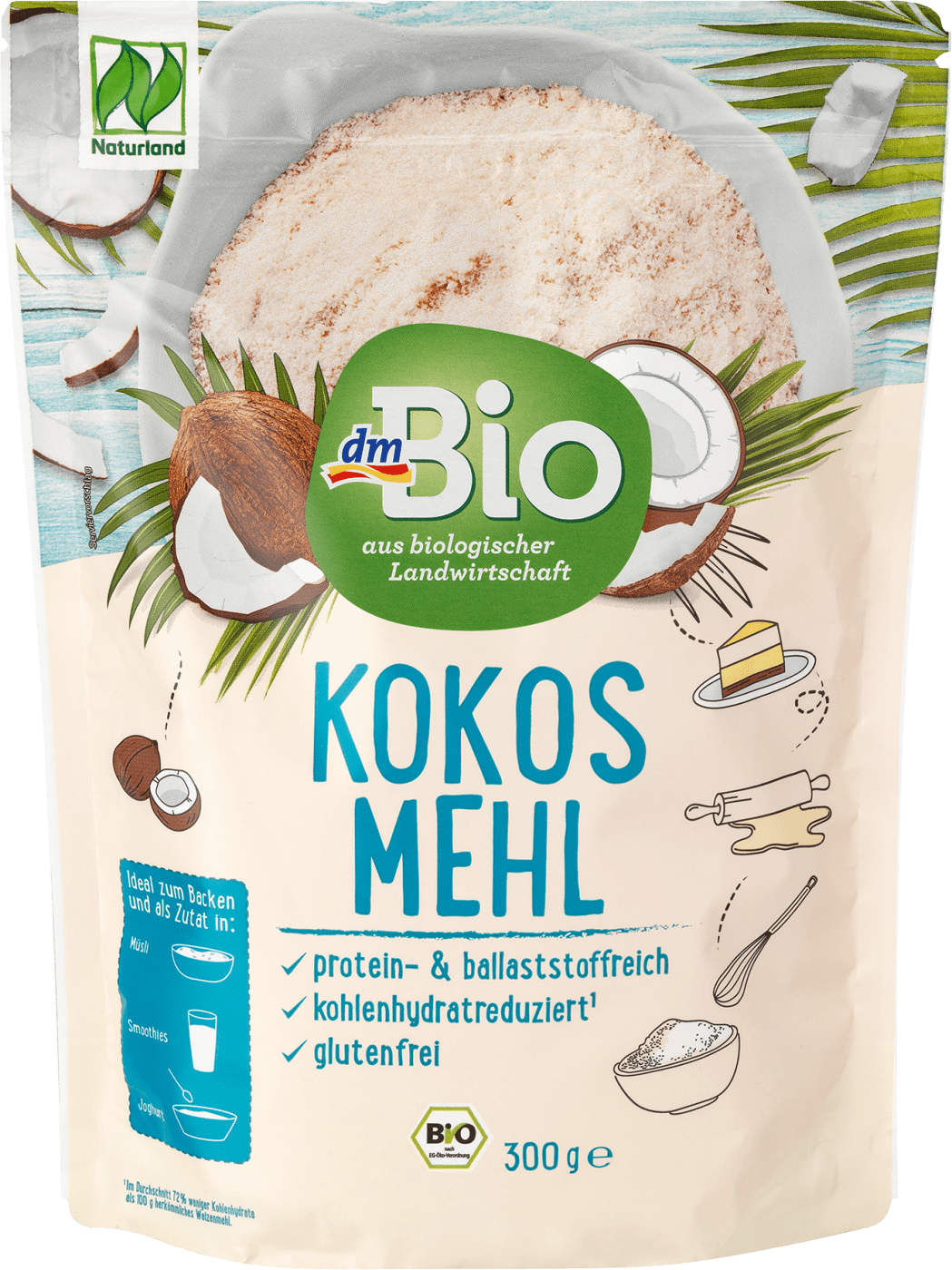 dmBio Kokosmeel Glutenvrij 300 g - Duitse Voordeel Drogist