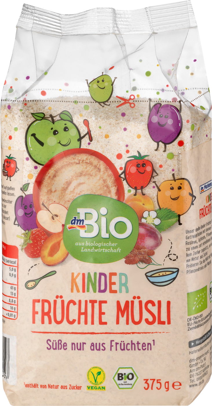dmBio Kinder Fruit Muesli 375g - Duitse Voordeel Drogist