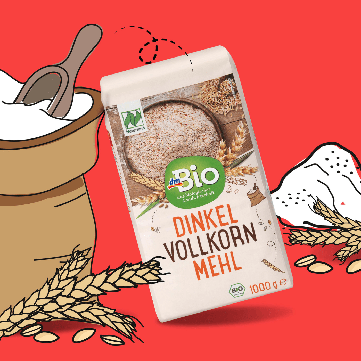 dmBio Speltmeel Volkoren 1000 g - Duitse Voordeel Drogist