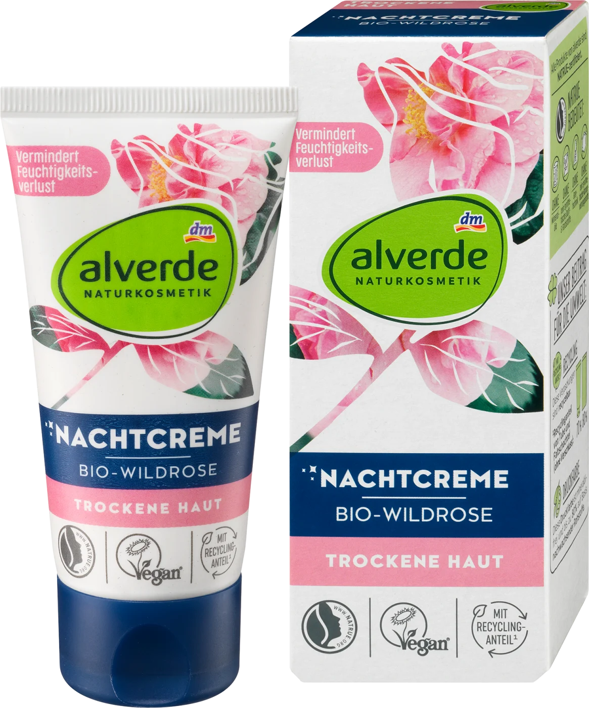 alverde NATURKOSMETIK Nachtcrème Bio Wildrose 50 ml - Duitse Voordeel ...