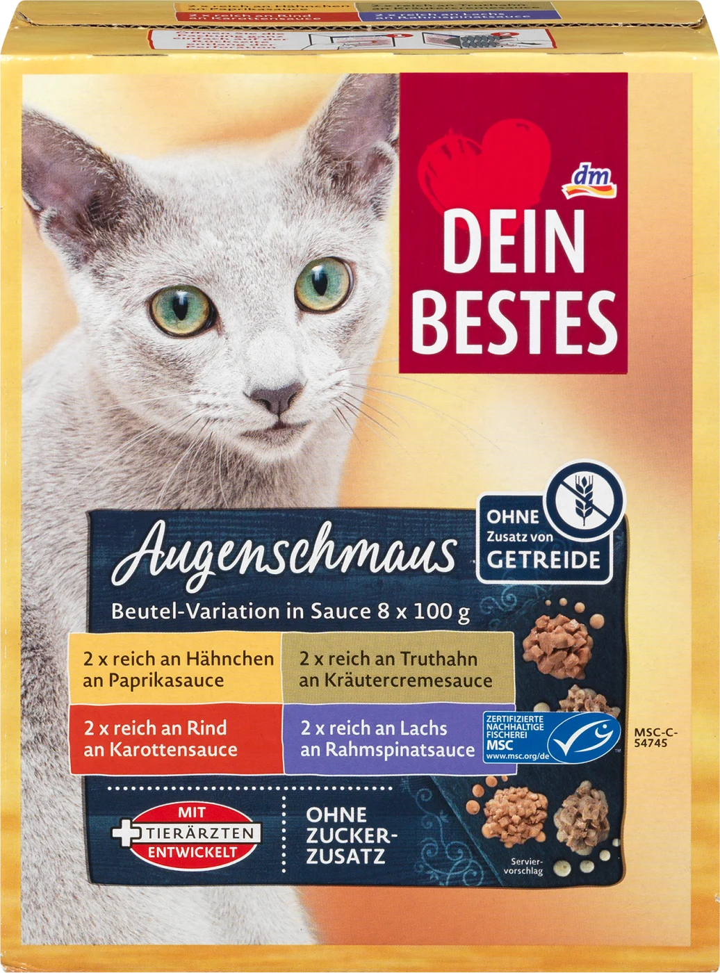 Dein Bestes Dein Bestes Natvoer Kat Met Kip, Zalm, Rund & Kalkoen In ...