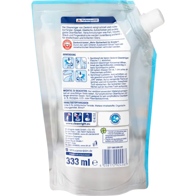 Denkmit Denkmit Glasreiniger Concentraat Navulverpakking 333 ml ...