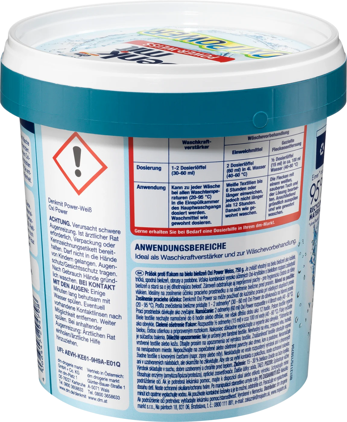 Denkmit Denkmit Vlekverwijderaar Poeder Oxi Power Wit 750 g - Duitse ...