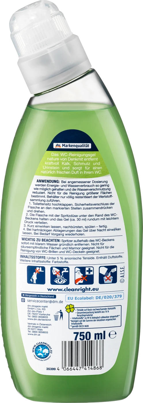 Denkmit Denkmit Natuurlijke toiletreiniger 750 ml - Duitse Voordeel Drogist