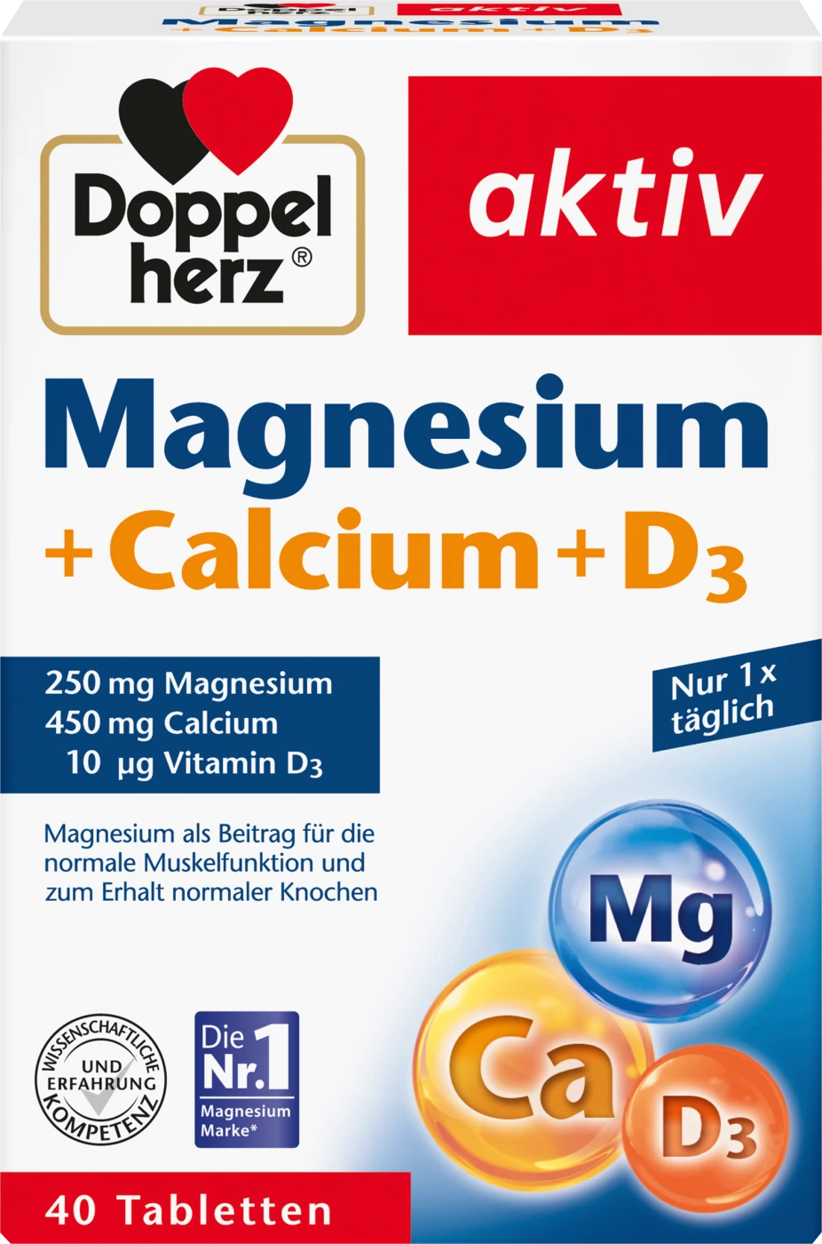 Doppelherz Doppelherz Magnesium + Calcium + Vitamine D3 Tabletten 40 St ...