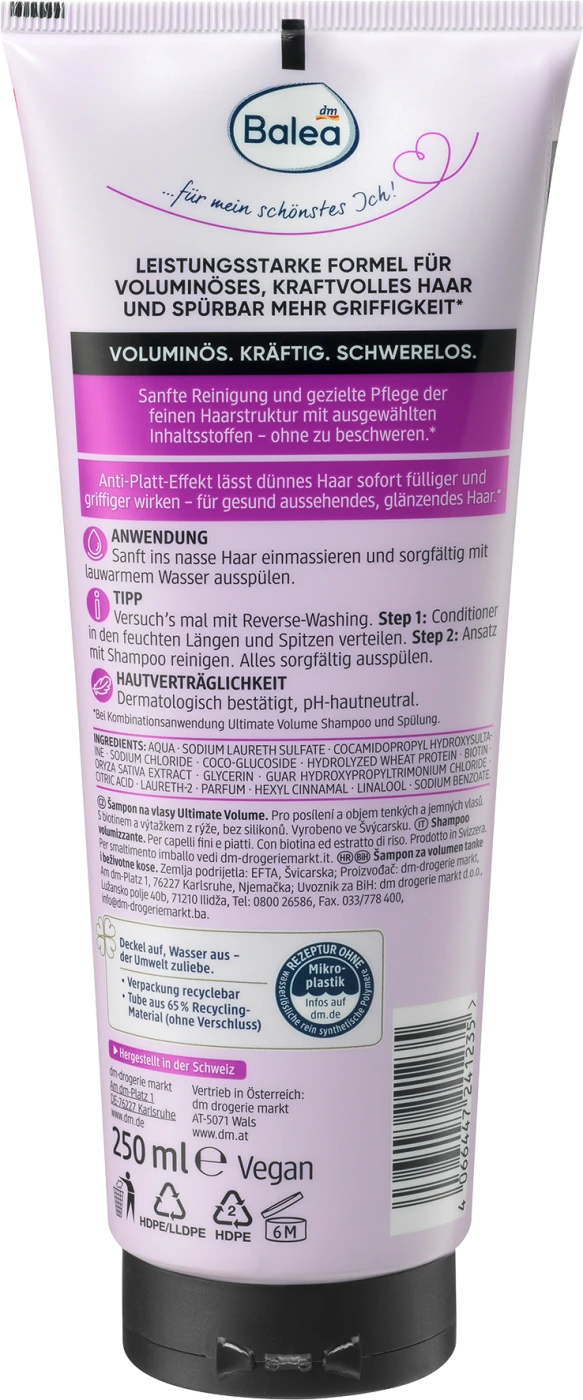 Balea Professional Balea Professional Ultimate Volume Shampoo 250 ml ...