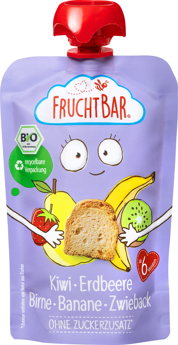 FruchtBar FruchtBar Knijp kiwi aardbei peer bananenbeschuit vanaf 6 ...