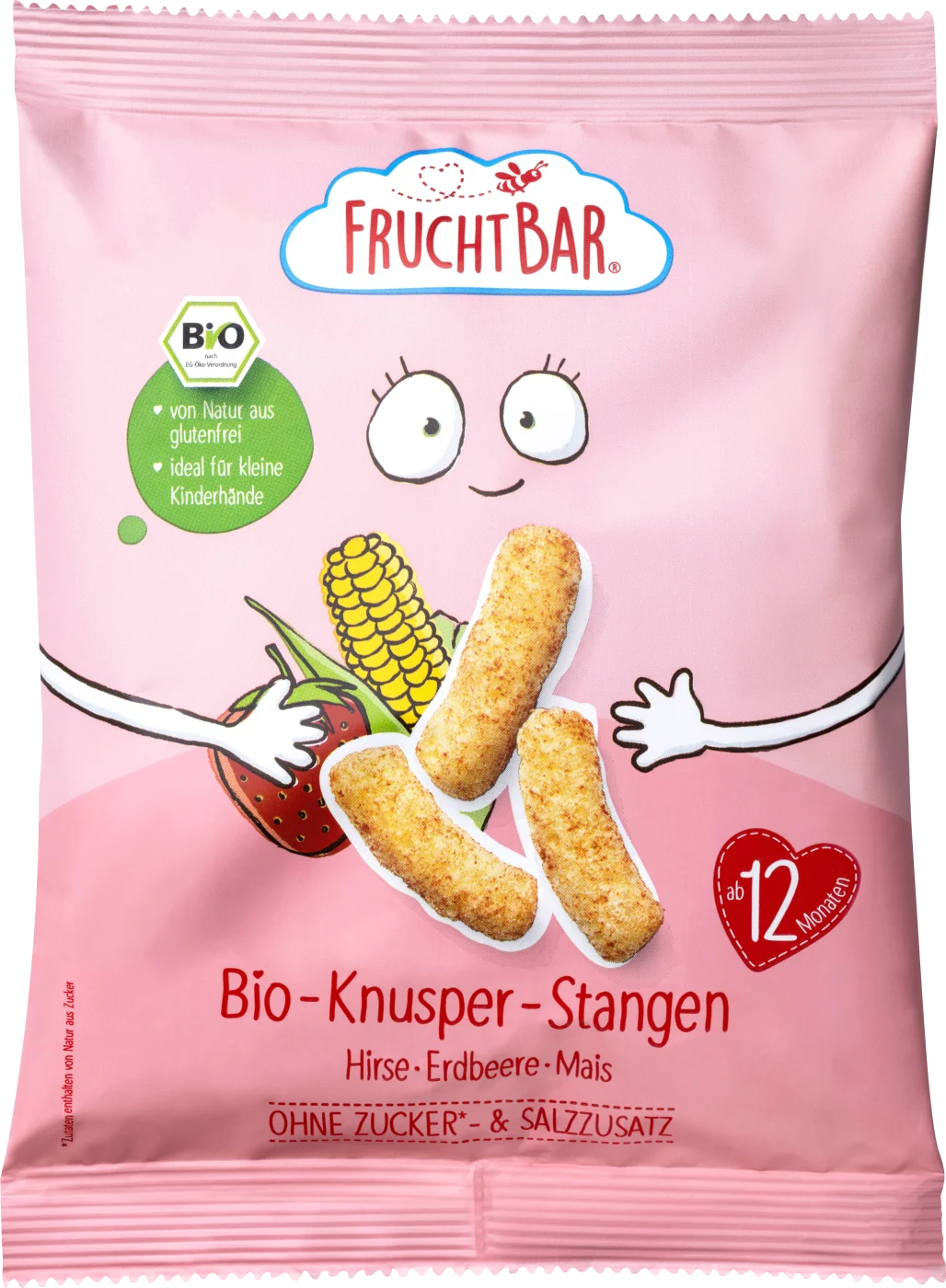 FruchtBar FruchtBar Kindersnack krokante stokjes van gierst, aardbei ...