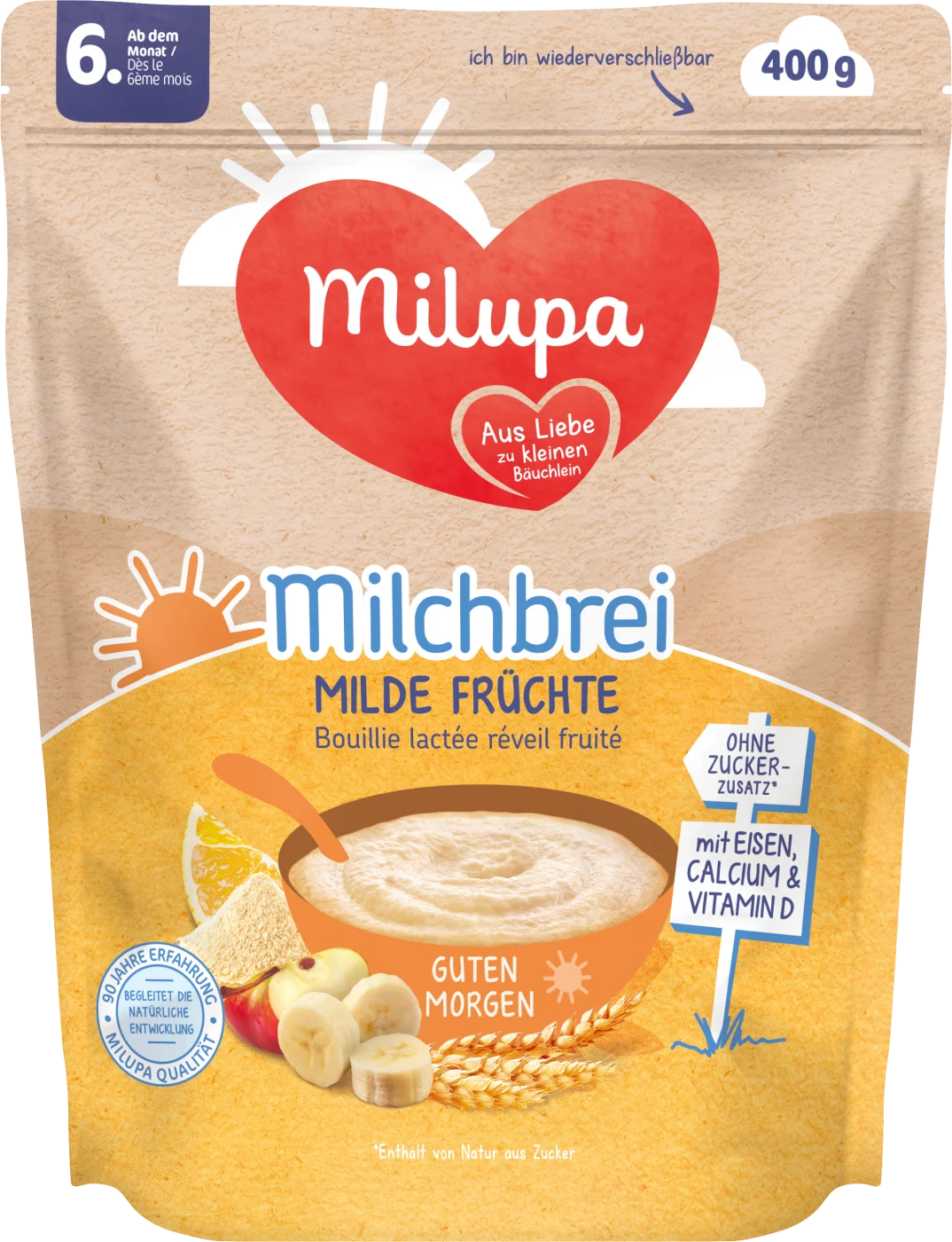 Milupa Milupa Melkpap Milde Vruchten Goedemorgen Vanaf De 6e Maand 400 ...