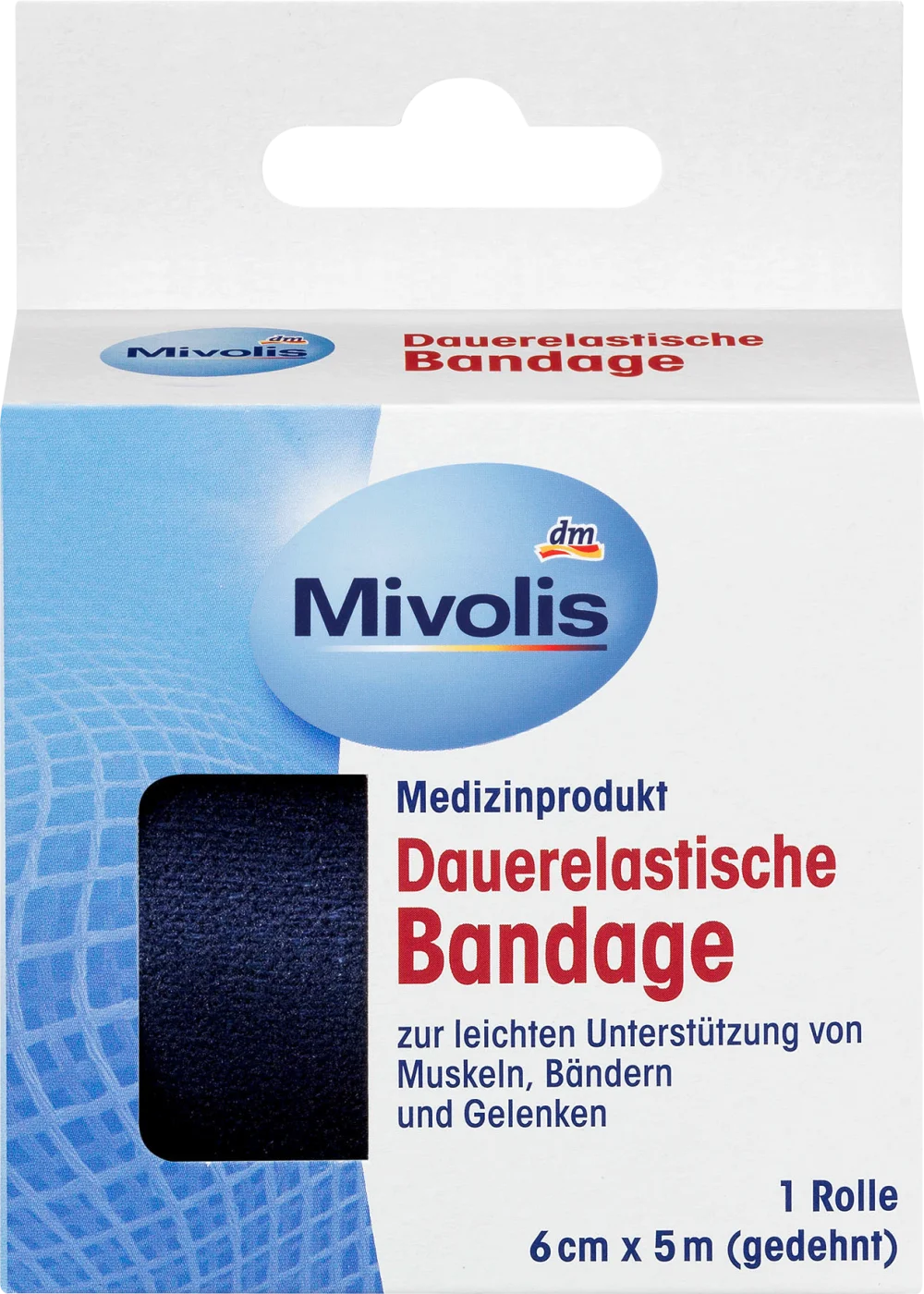 Mivolis Mivolis Duurzame Elastische Bandage, 6 Cm X 5 M (uitgerekt), 1 ...