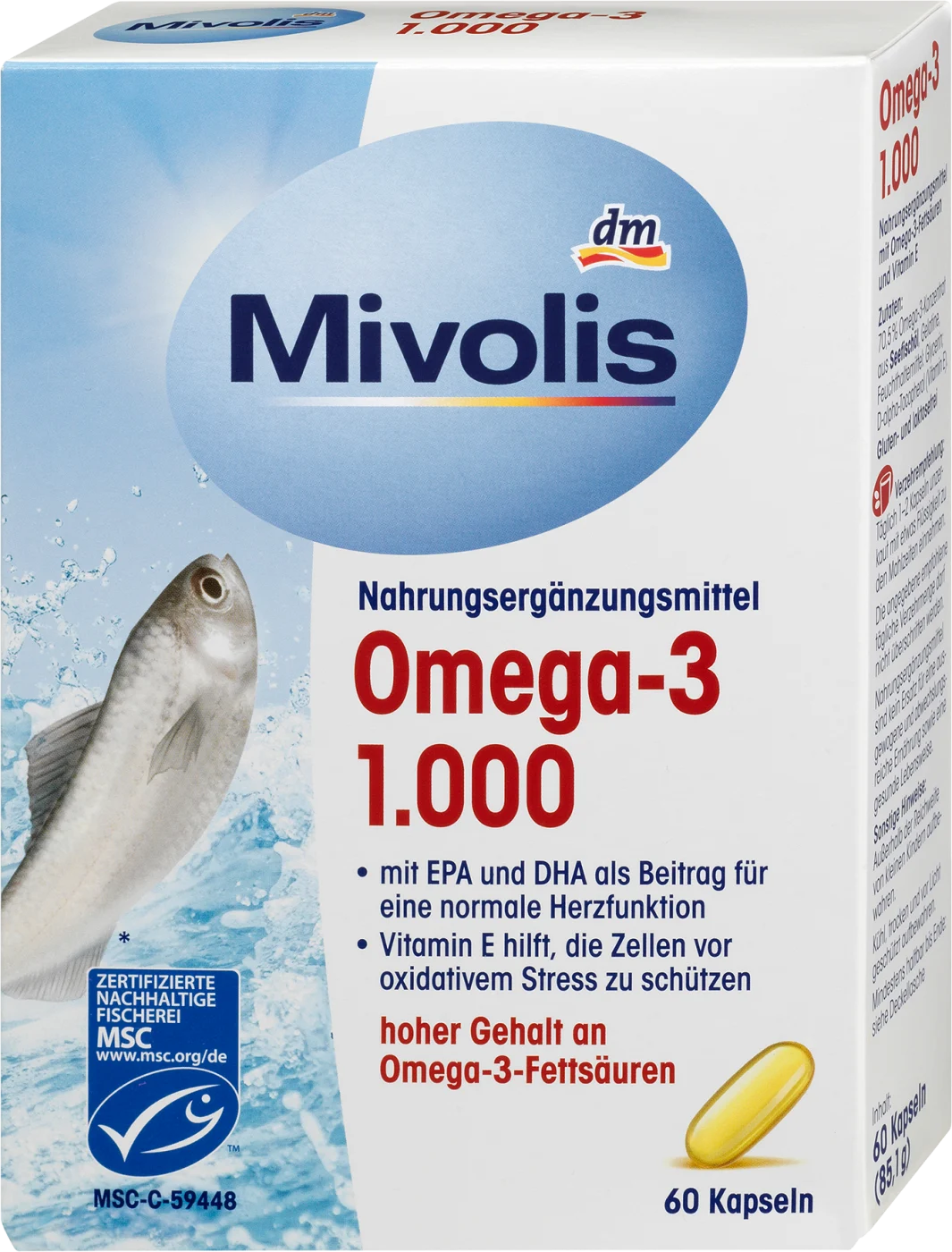 Mivolis Omega-3 1000, Capsules 60 St. 85 g - Duitse Voordeel Drogist