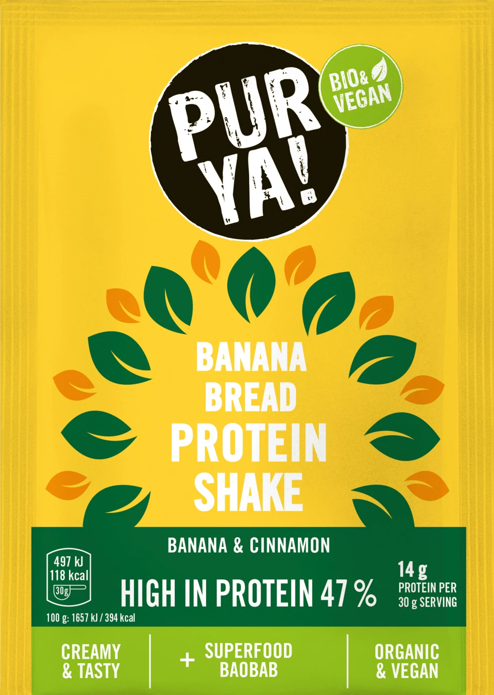 PURYA! Proteinpoeder 47% Banana Bread, Banaan & Kaneel Met Baobab 30 g ...