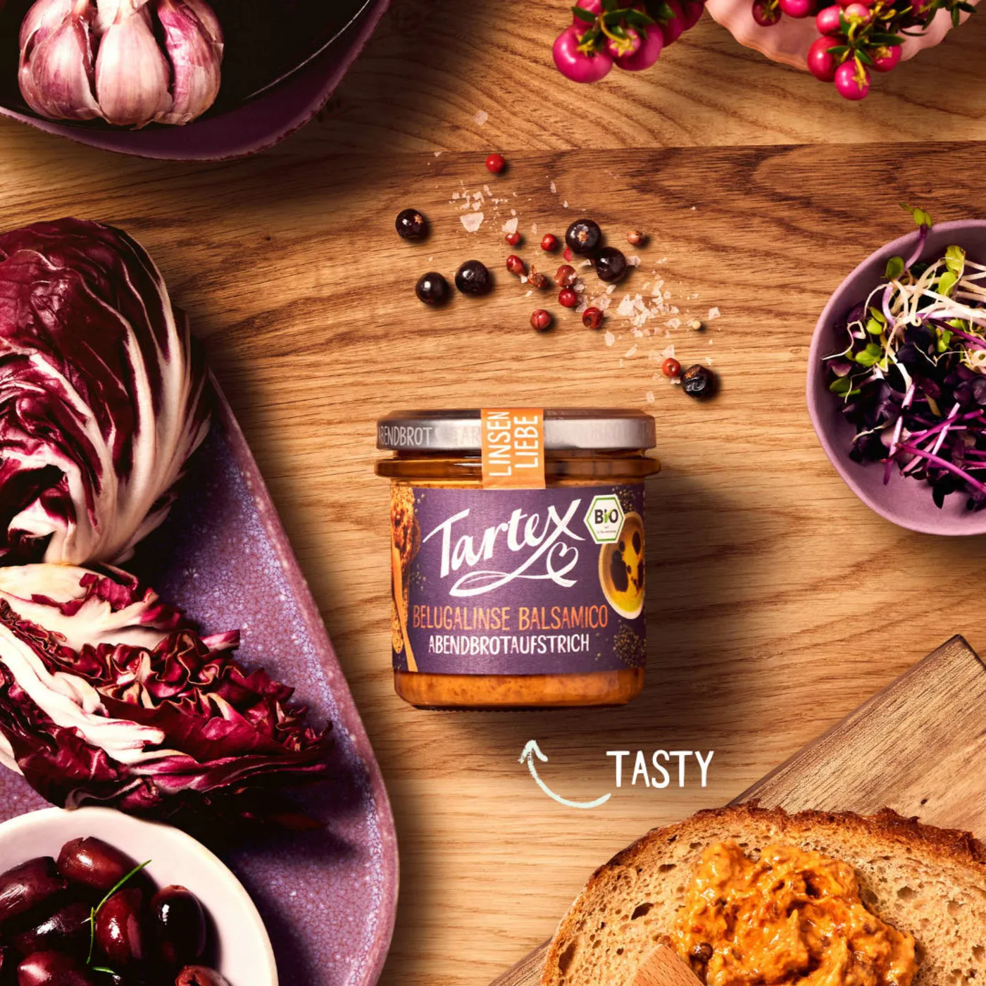 Tartex Broodbeleg, Belugalinse Balsamico 140 g - Duitse Voordeel Drogist
